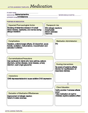 Lorazepam - drug cards - ACTIVE LEARNING TEMPLATES Medication STUDENT ...
