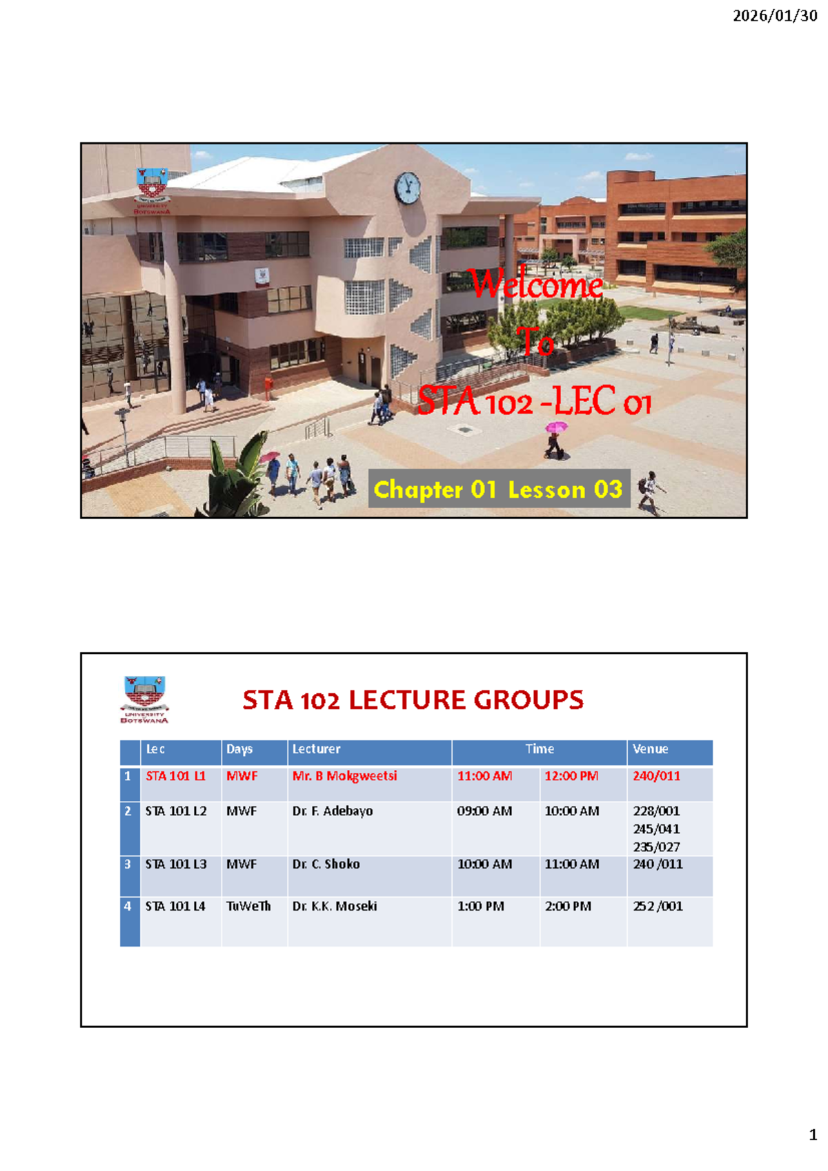 STA 102 Lesson 03: Chapter 1 Functions Lecture Slides - Studocu