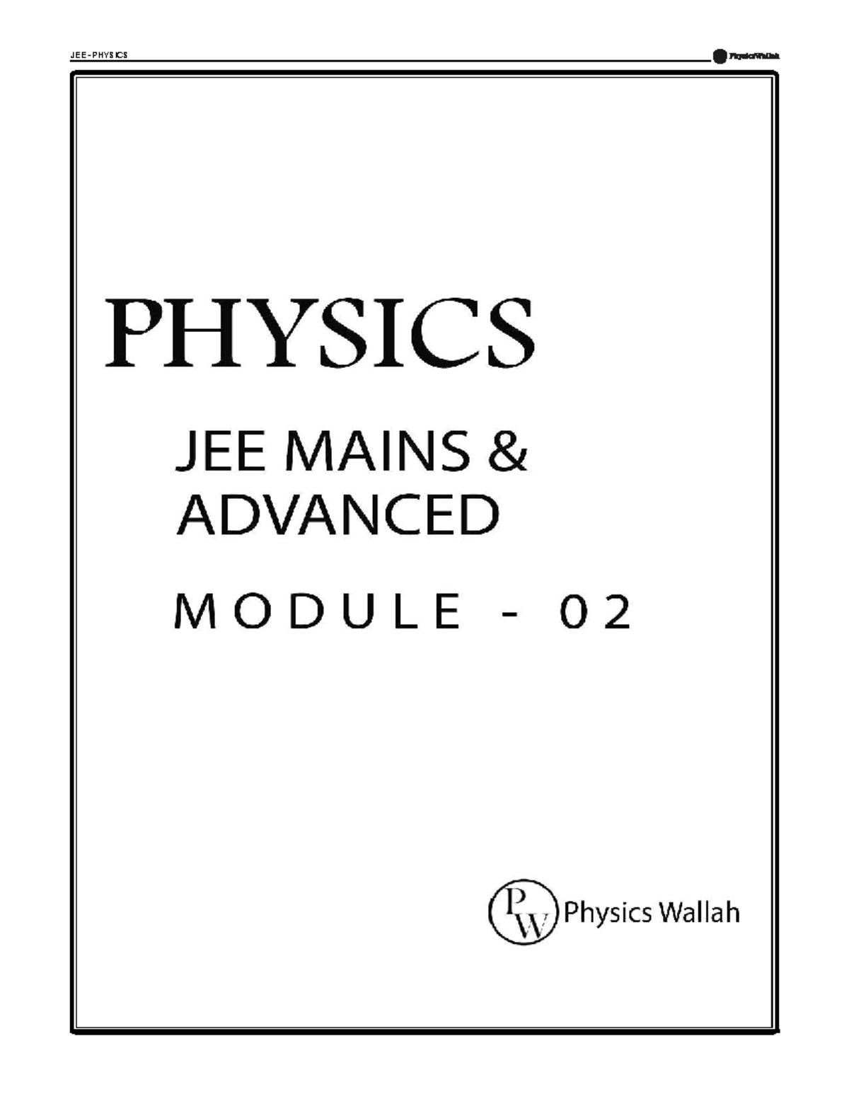 JEE PHYSICS: Laws of Motion and Friction - Module 02 Notes - Studocu