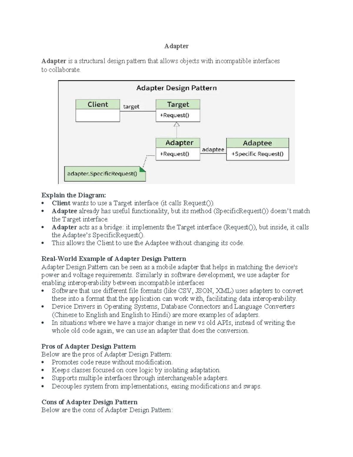 Ood(Section B) - Design Patterns Explained with Examples - Studocu