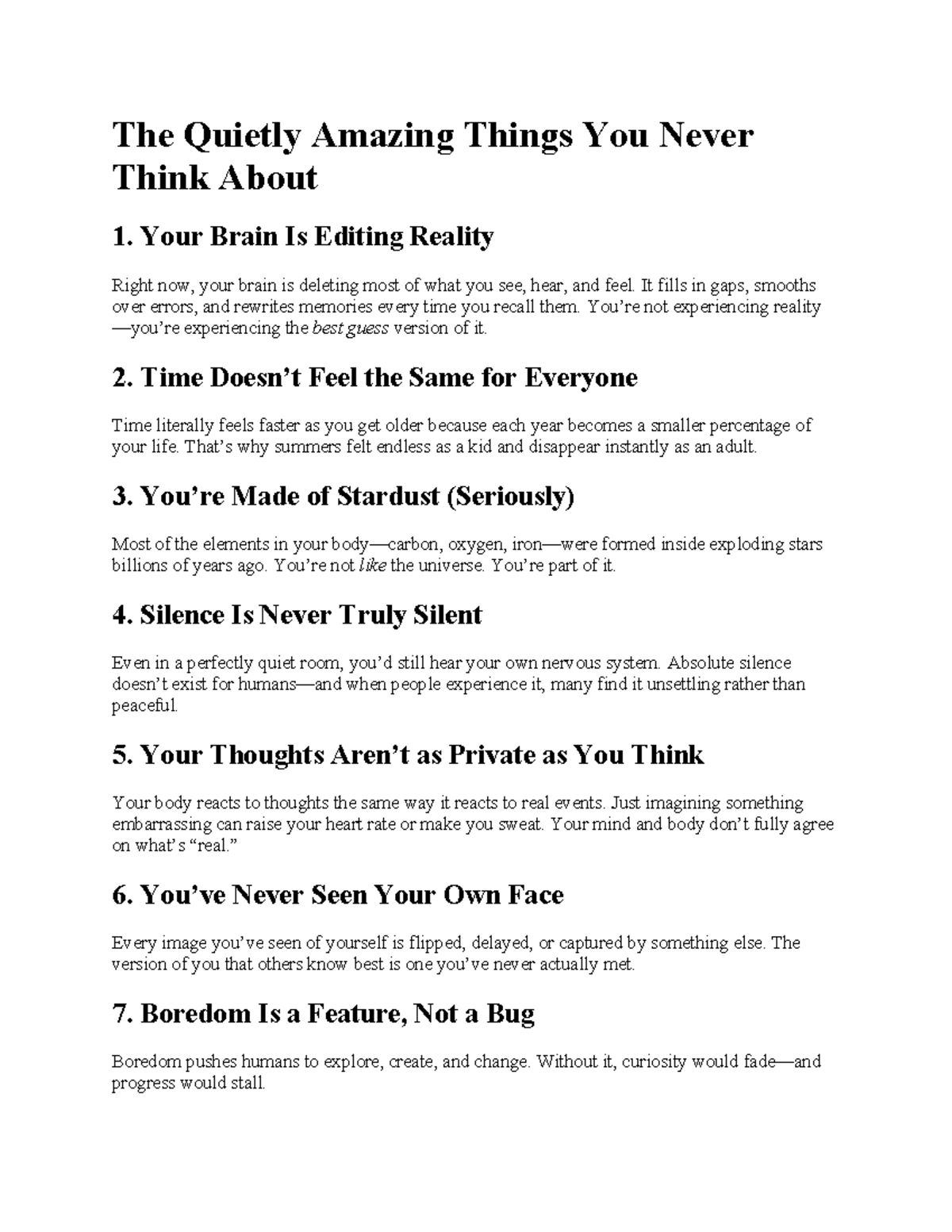 The Amazing Insights About Your Brain and Perception - Studocu