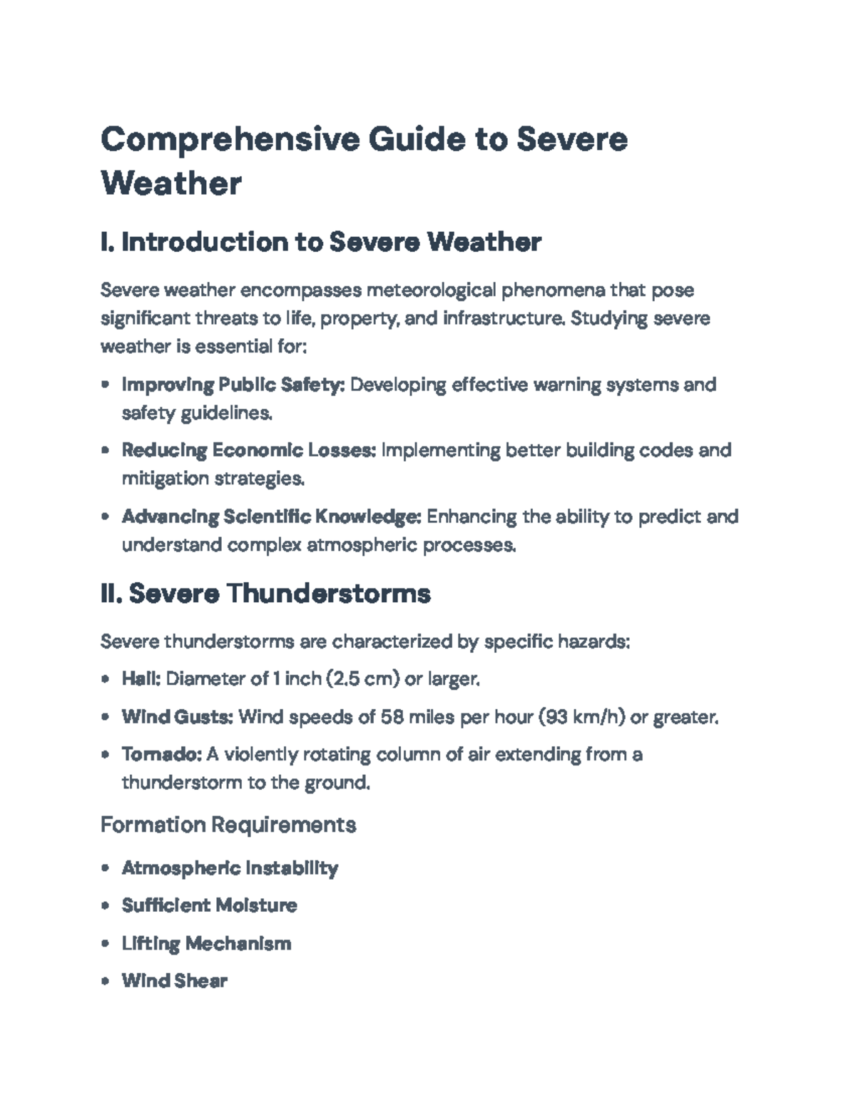 Comprehensive Guide to Severe Weather: Hazards and Safety Measures ...