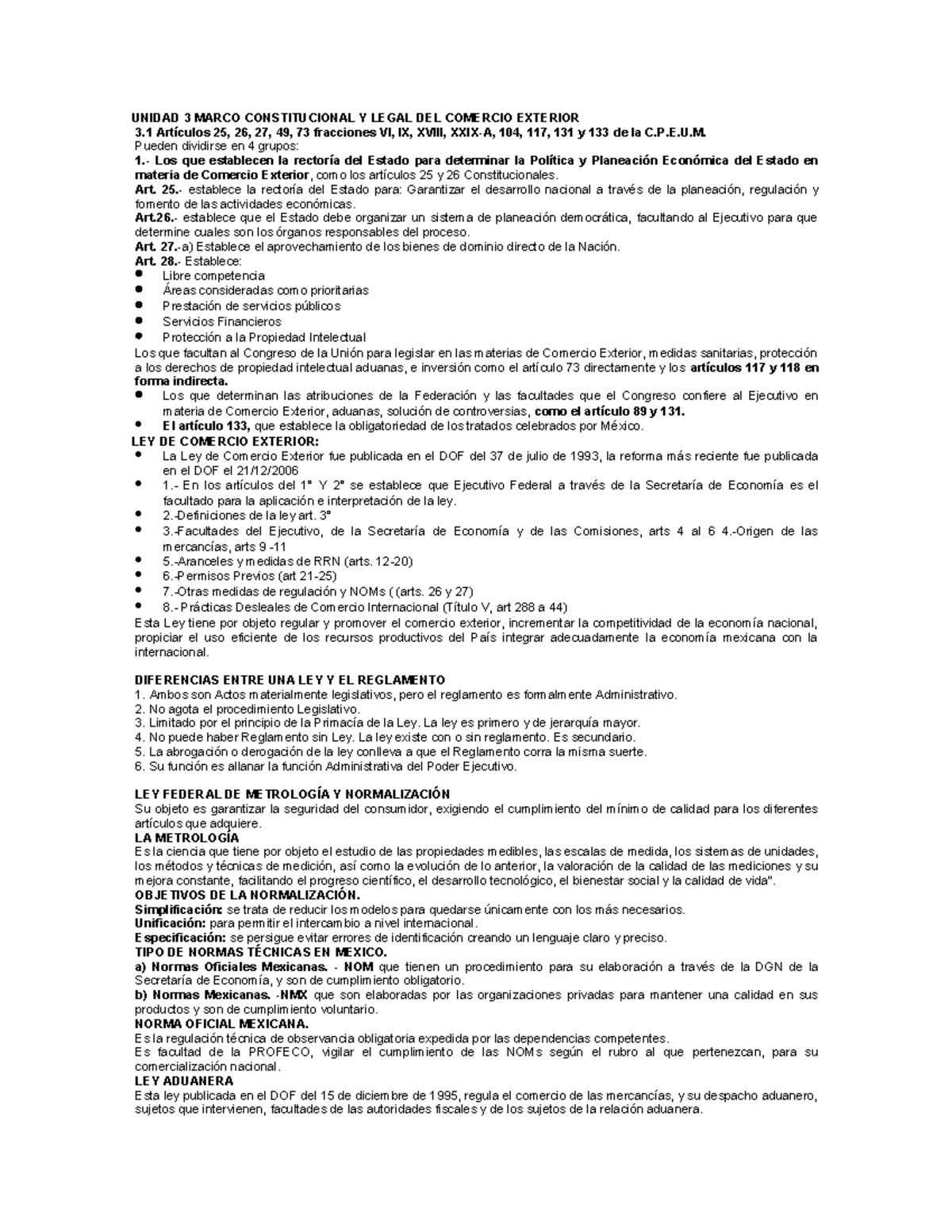 Unidad 3: Marco Constitucional y Legal del Comercio Exterior (MCE-CE ...