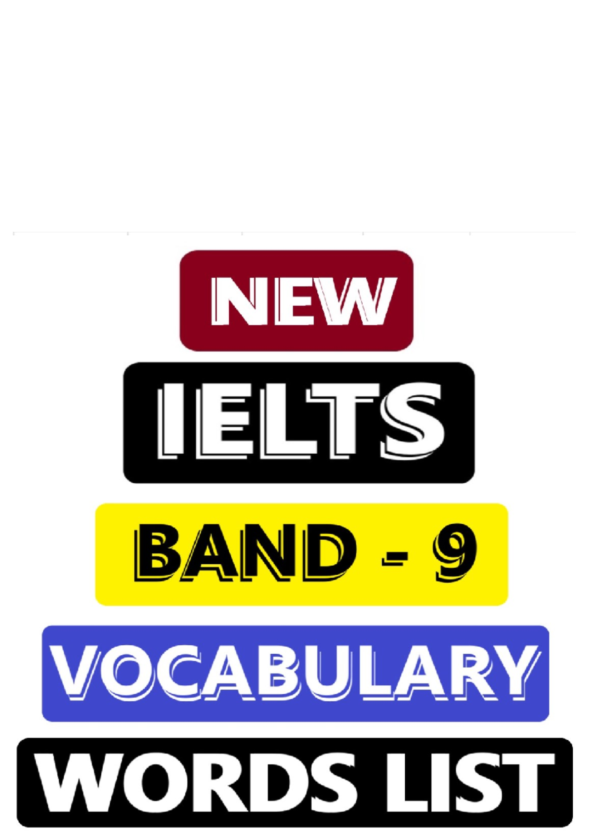 New IELTS Band 9 Vocabulary Word List (PDF) - Studocu