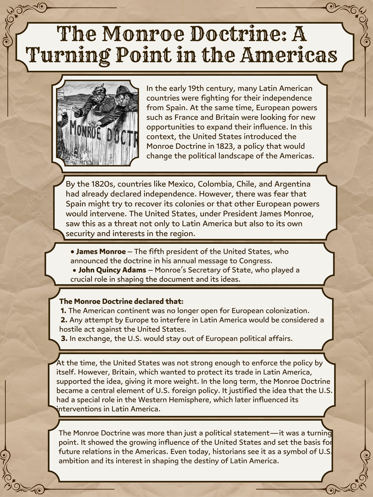 The Monroe Doctrine (HIST 101): A Pivotal Moment in the Americas - Studocu