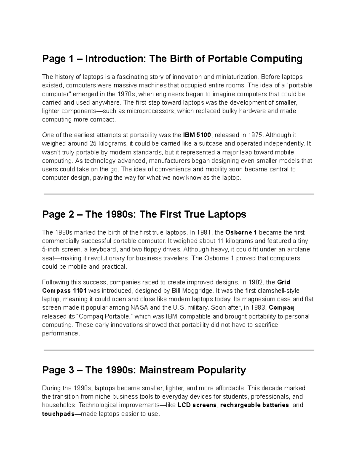 HIST 101: The Evolution of Portable Computing Devices - Studocu