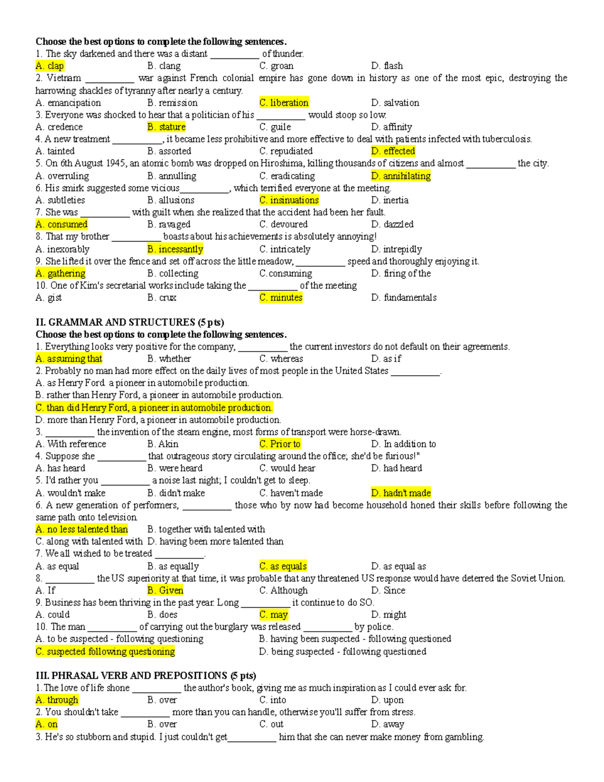 Lexico: Vocabulary and Grammar Exercises for English Language Learners ...