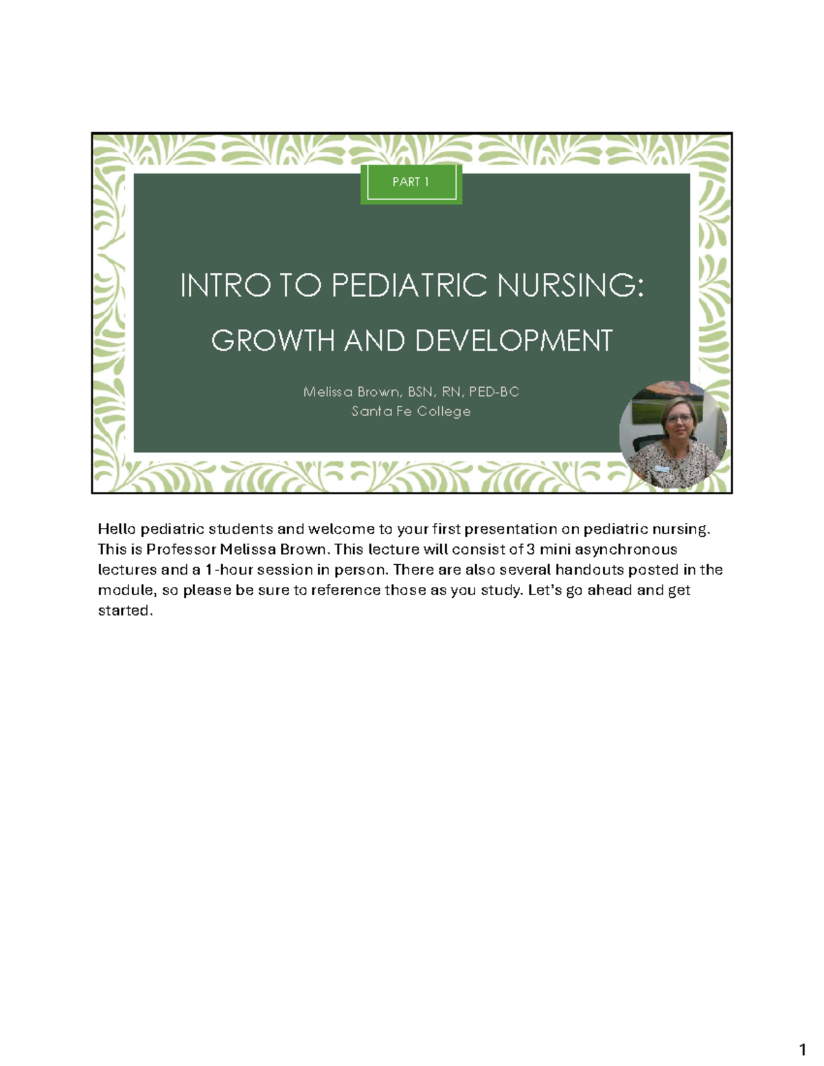 Pediatric Nursing Lecture: Understanding Growth & Development ...