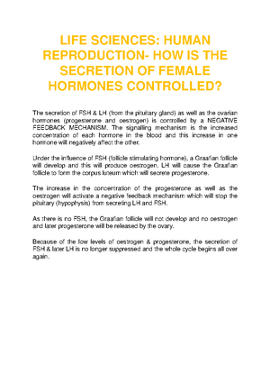 Grade 12 menstrual cycle notes - The menstrual cycle - notes A series ...