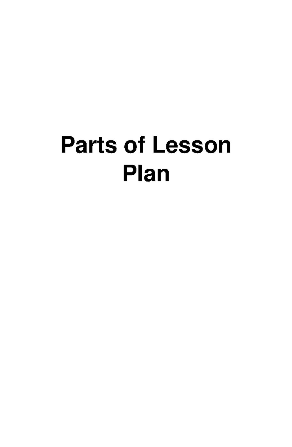 Comprehensive Guide to Lesson Plan Components (Parts of Lesson Plan ...