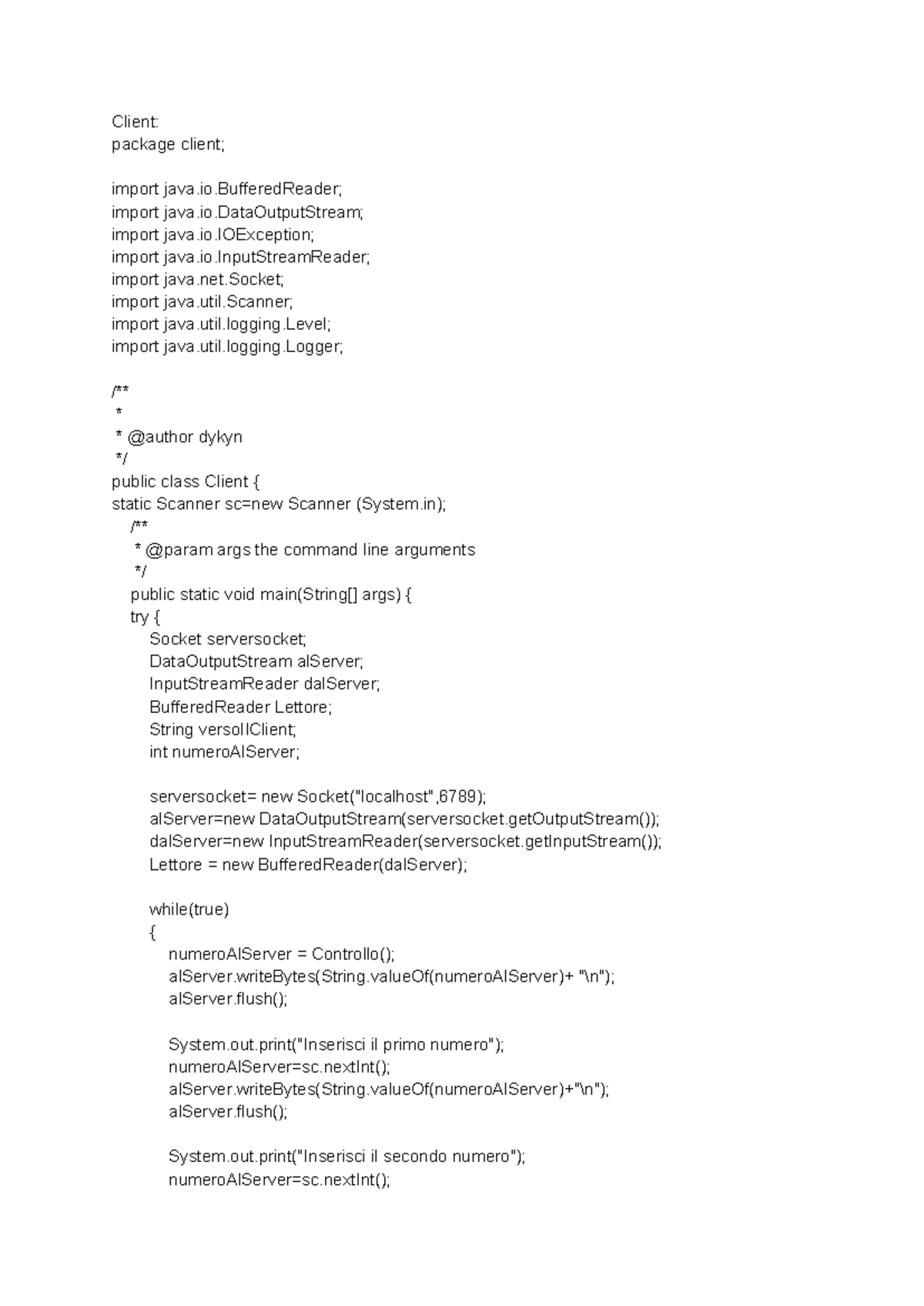 Client-Server Communication in Java: Socket Programming (CS101) - Studocu