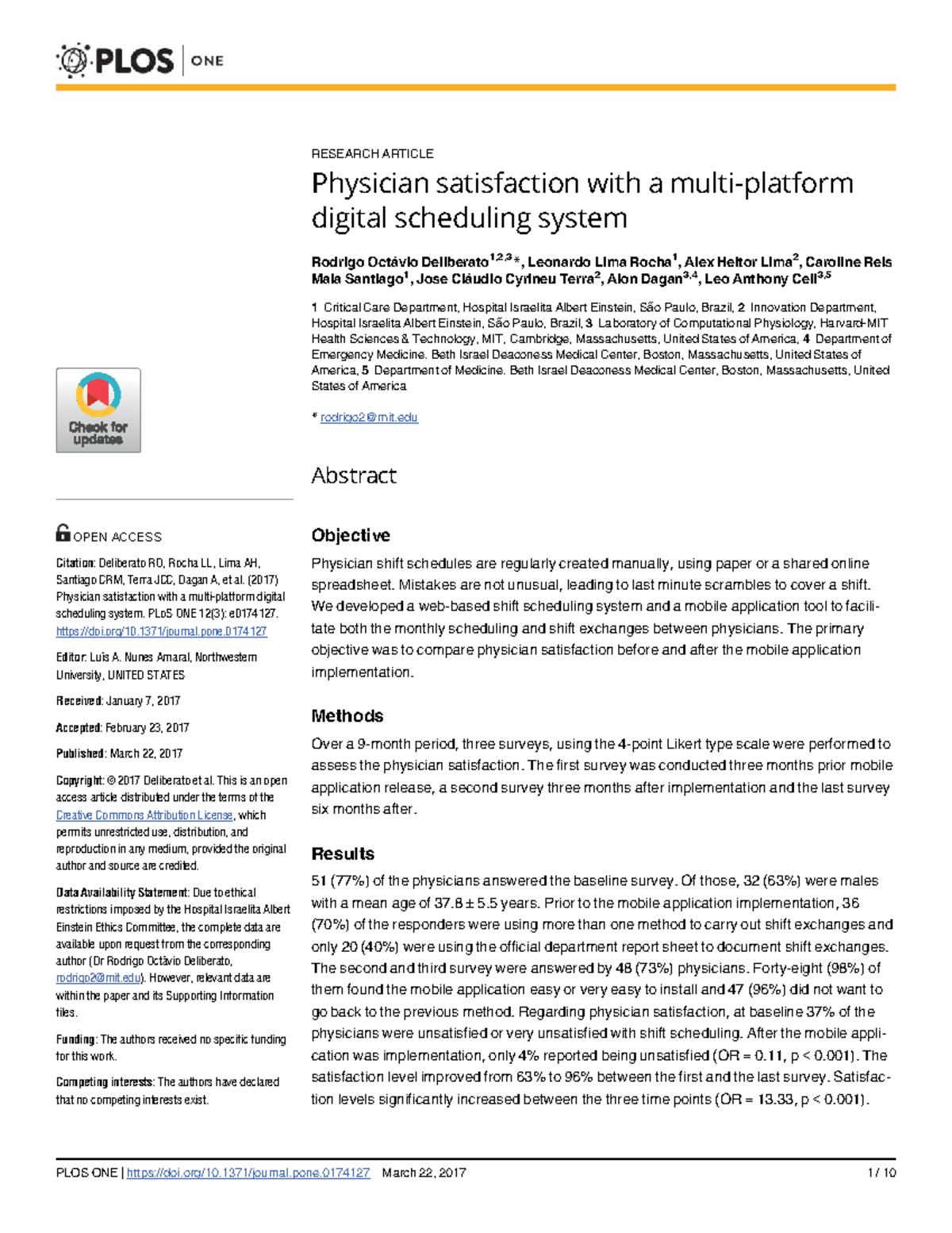Physician Satisfaction with Digital Scheduling System: A Study (MED 101 ...