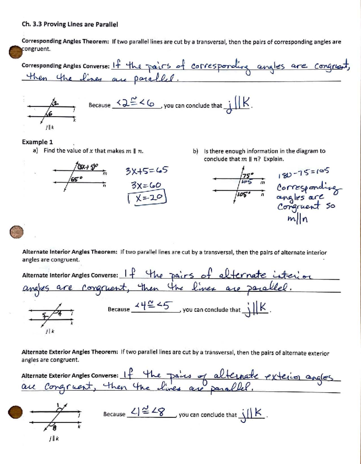 Ch. 3.3 Understanding Parallel Lines: Theorems & Converse Principles ...