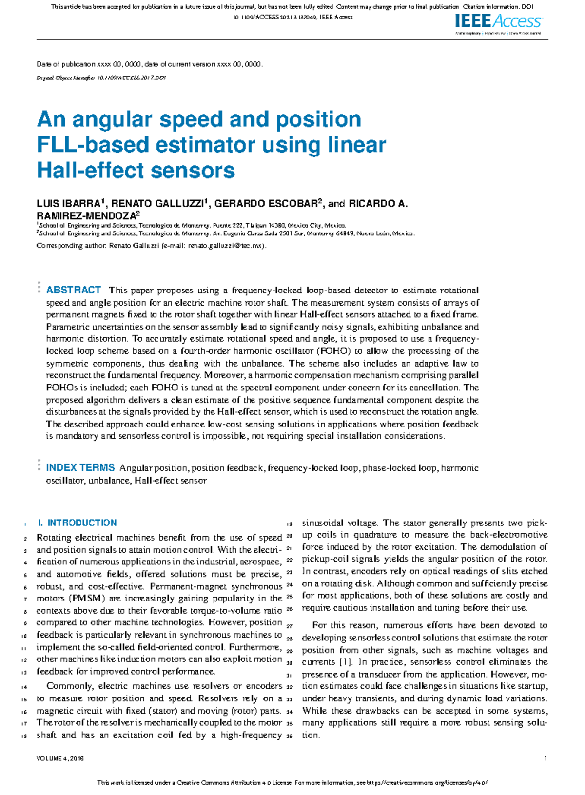 An Angular Speed and Position Estimator Using Linear Sensors - Studocu