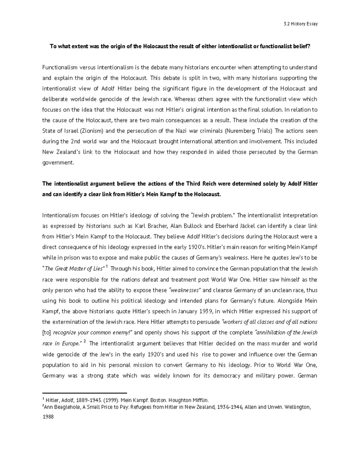 History 3.2 Essay: Intentionalism vs. Functionalism in Holocaust ...