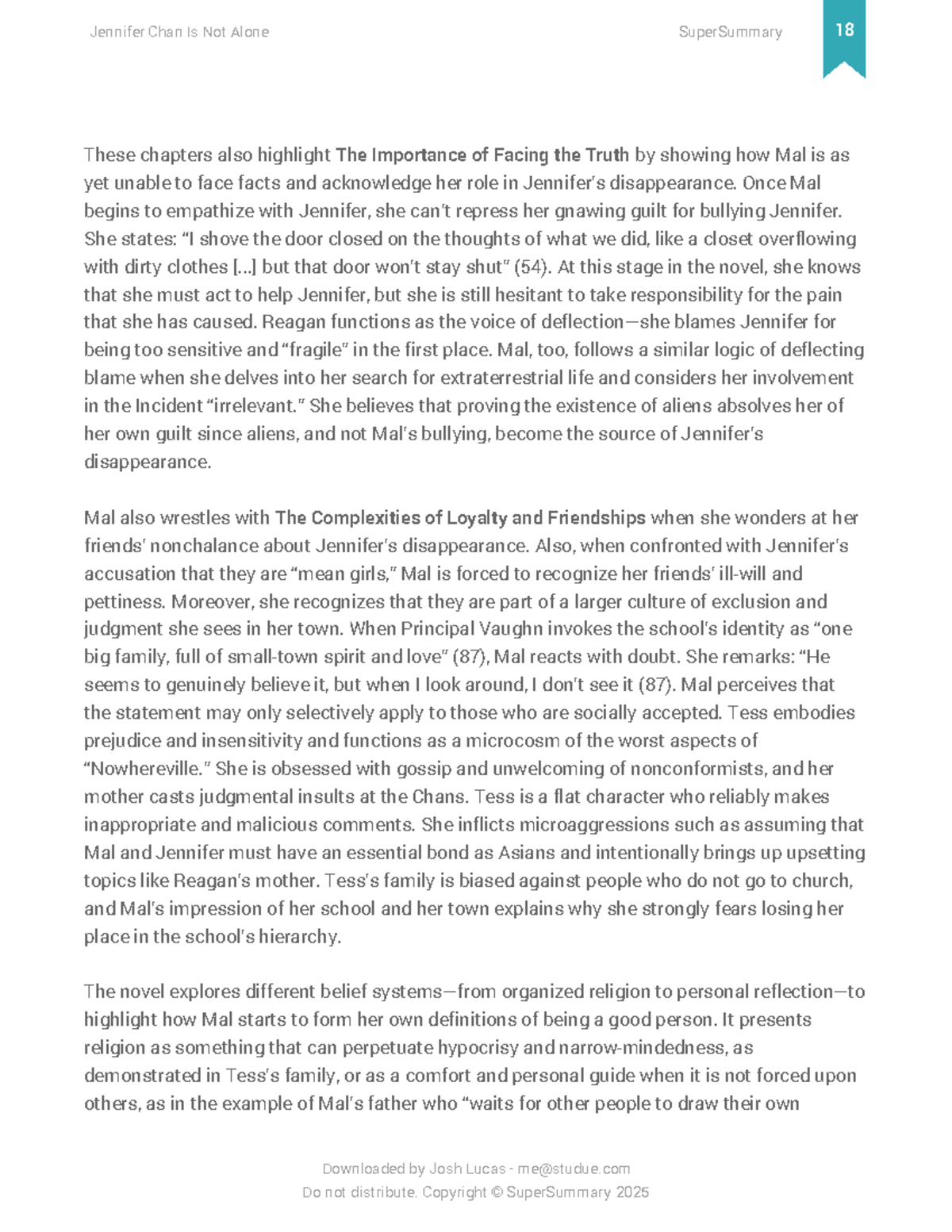 Jennifer Chan Is Not Alone - Super Summary Study Guide 19 - These ...