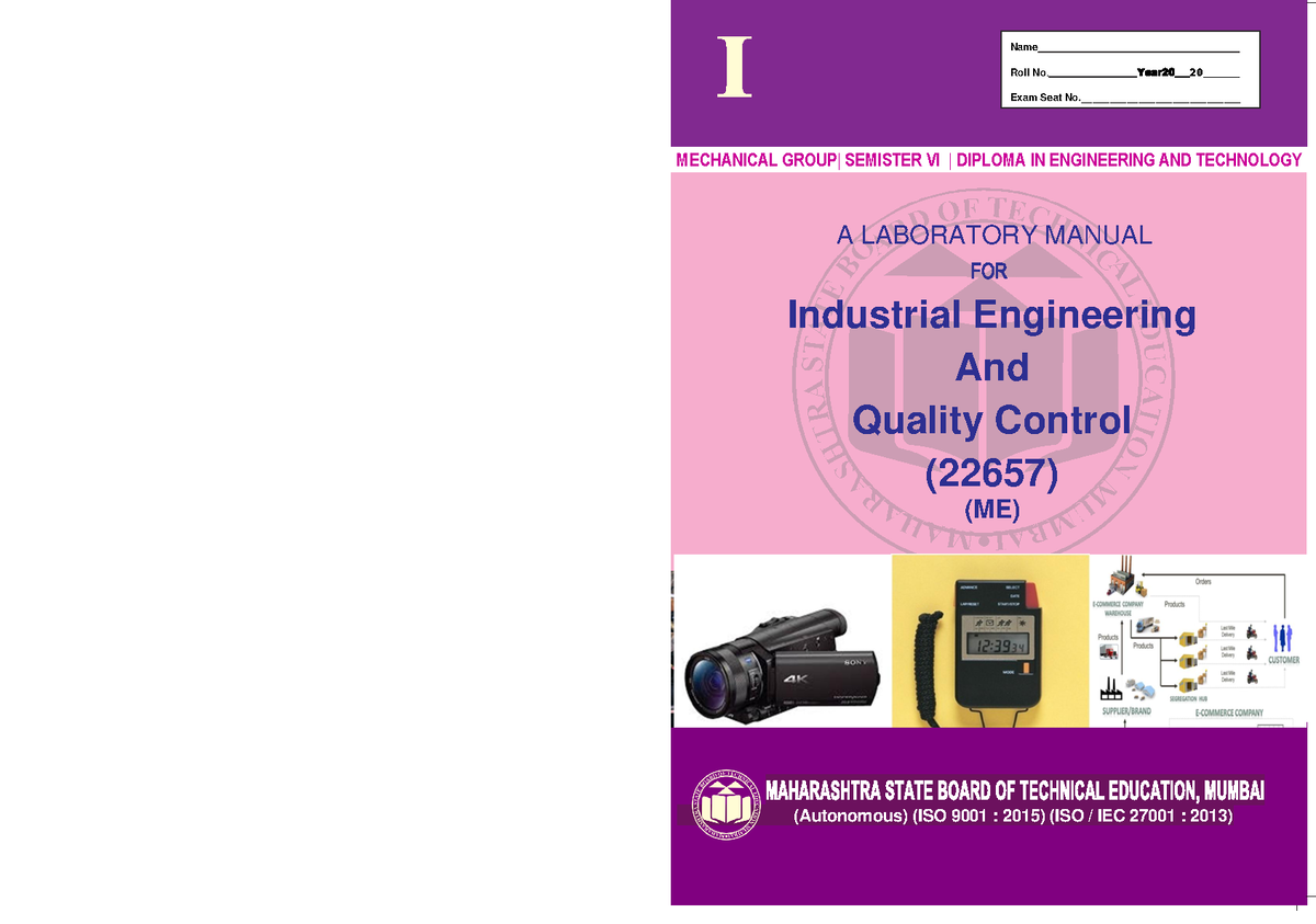 Manual 22657 Industrial Engineering and Quality Manual - MECHANICAL GROUP | SEMISTER VI ...