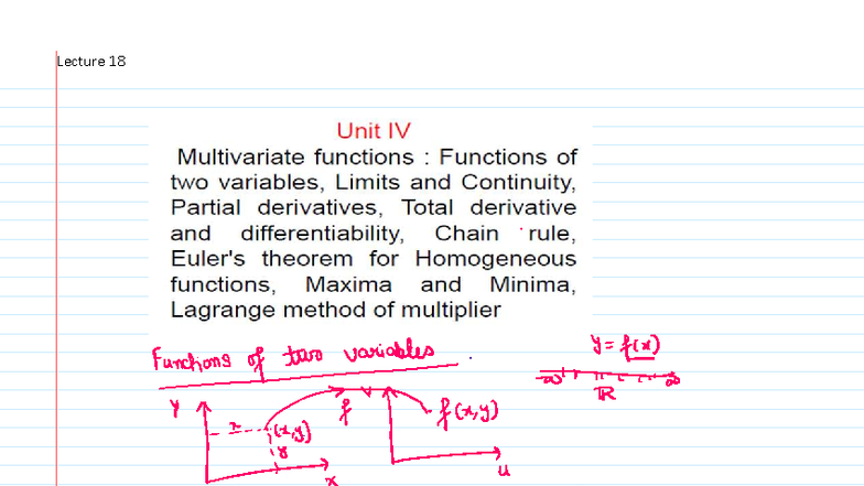 Lecture 18 MTH165 - Multivariate Functions and Continuity Concepts - Studocu