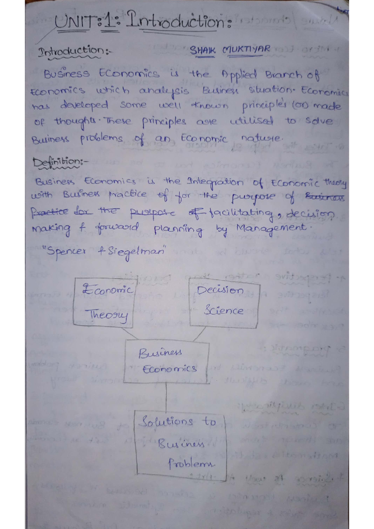 Business Economics unit-1 - UNIT 1: Introduction: SHAKK MUKTIYAR ...