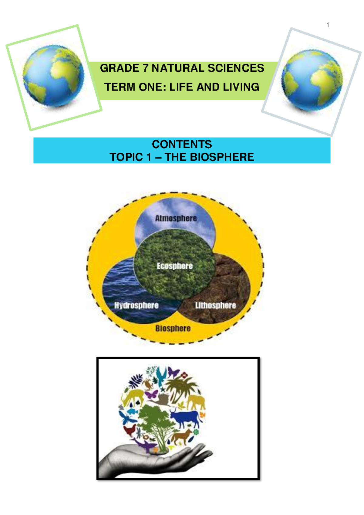 Grade 7 NS Term 1 Notes: Life and Living - Natural Sciences Overview ...