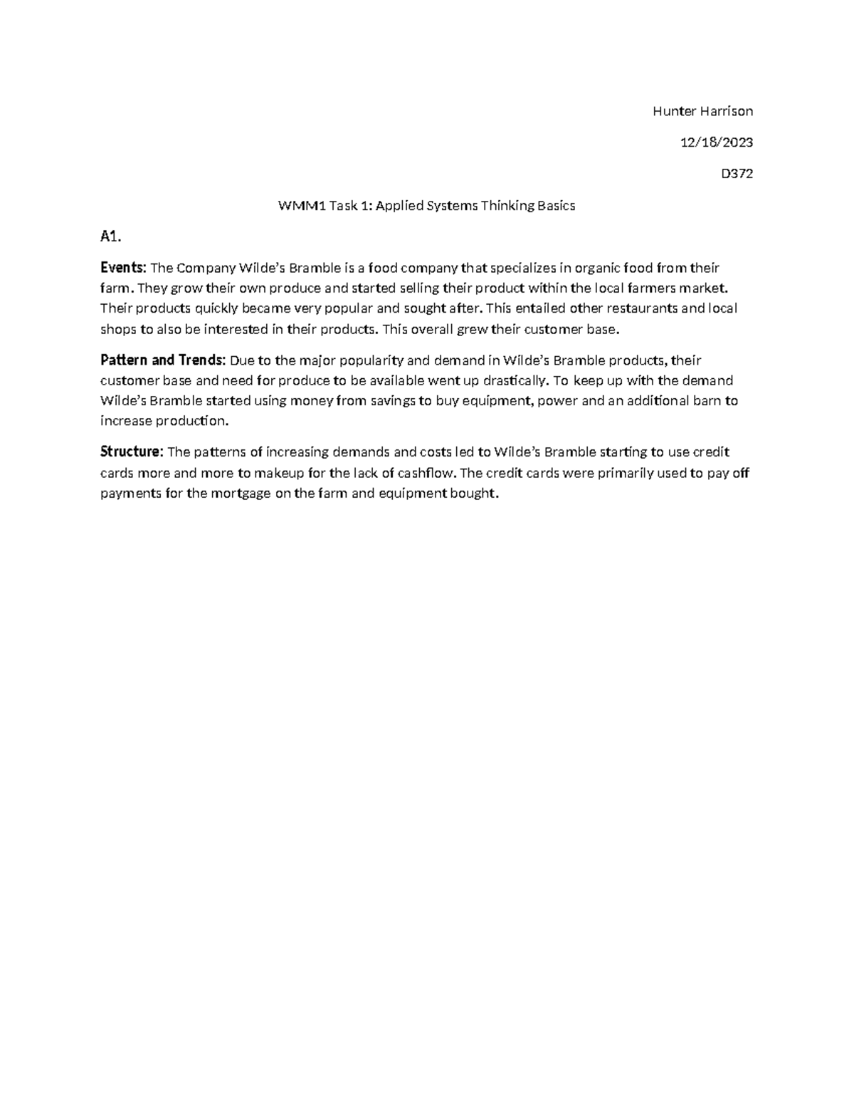 WMM1 Task 1: Fundamentals of Applied Systems Thinking in Business - Studocu