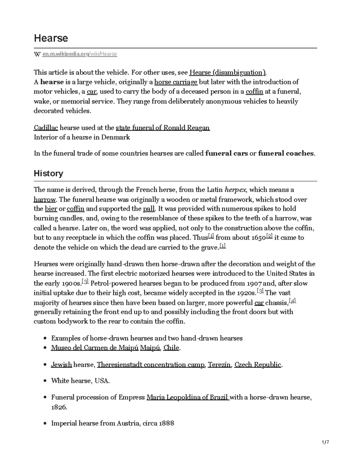 History and Evolution of the Hearse Vehicle in Funerary Practices - Studocu