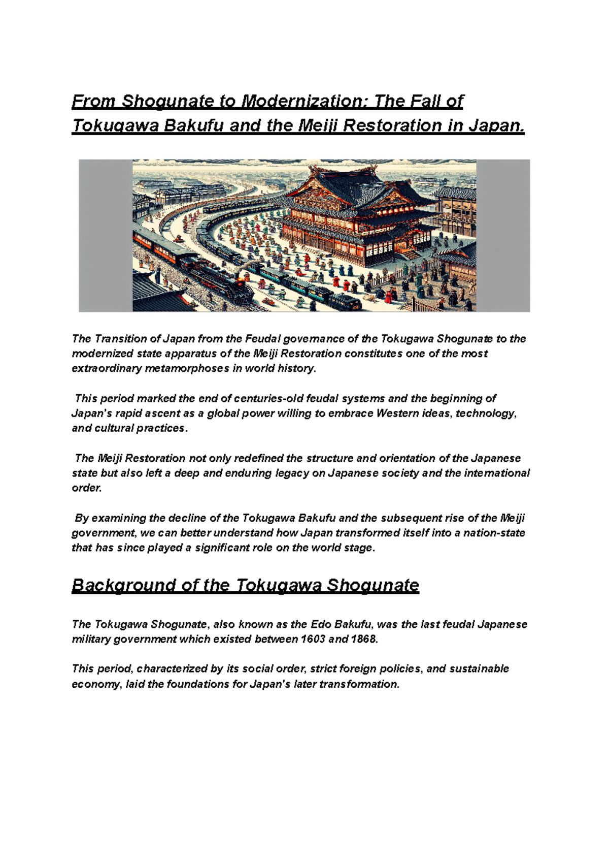 [ ]Assignment HOMJ - An Assignment on The History of Modern japan from ...