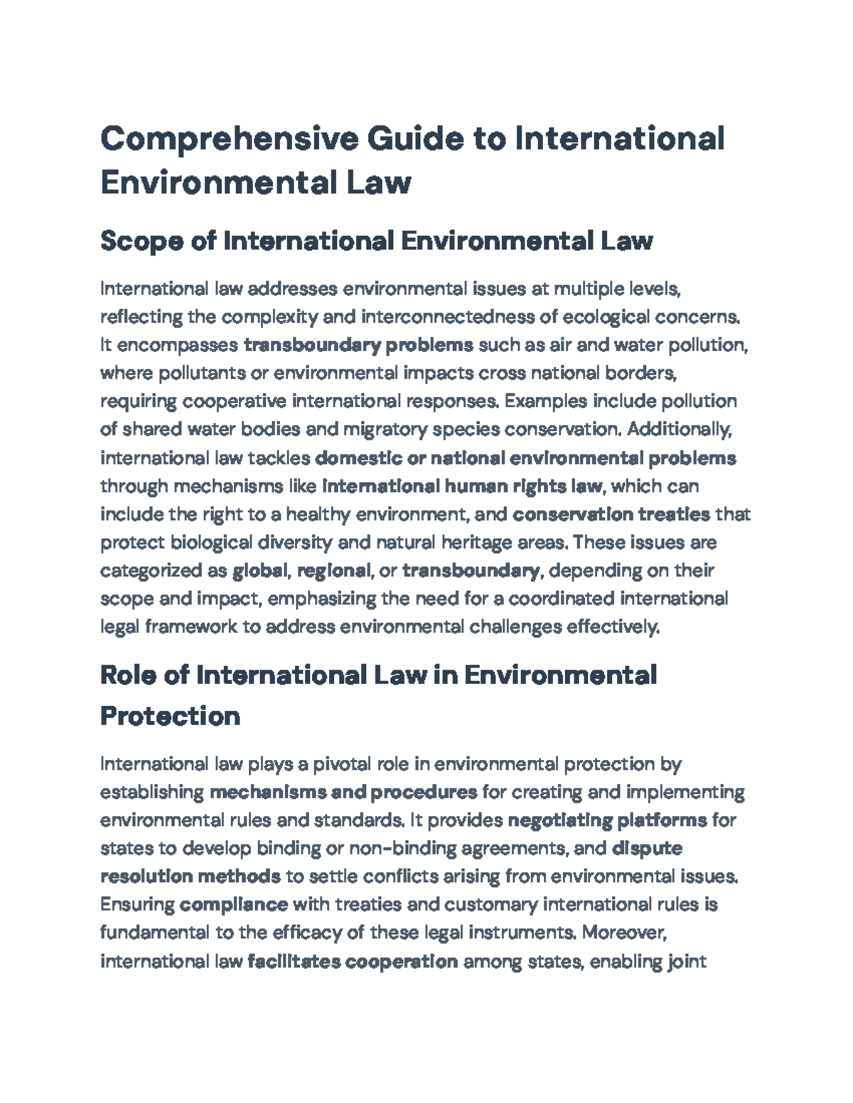Comprehensive Overview of International Environmental Law & Treaties ...