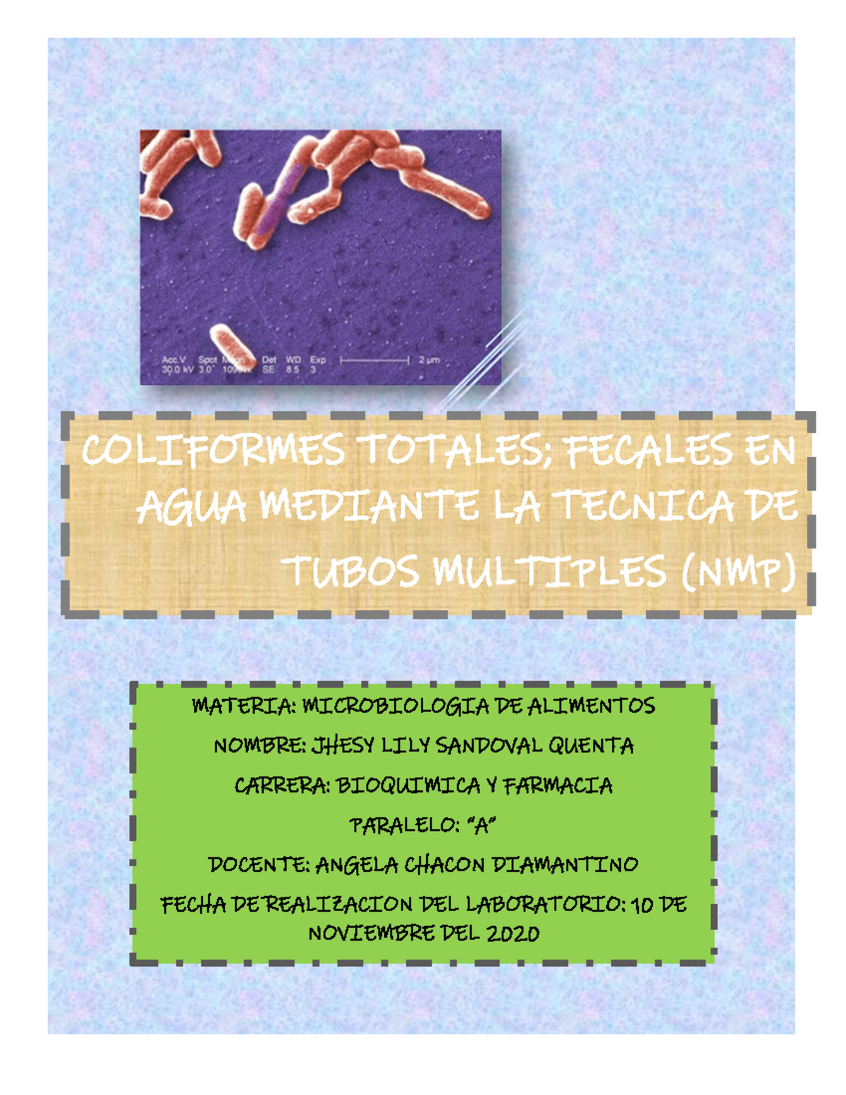 Determinación de Coliformes en Agua por Técnica NMP (Microbiología ...