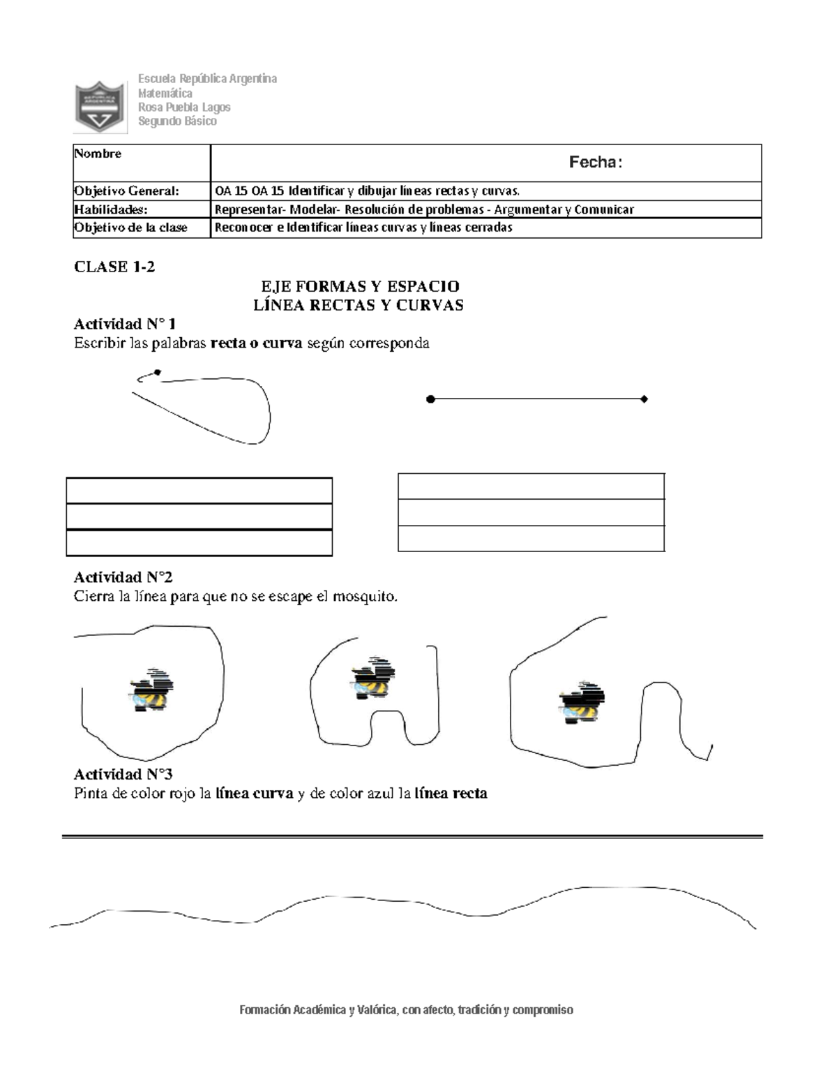 Escuela República Argentina Matemática: Líneas Rectas y Curvas ...