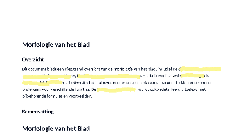 Les 5: Morfologie van het Blad - Diepgaand Overzicht - Studocu