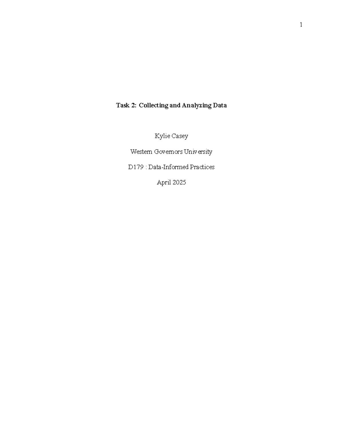 D179: Task 2 - Data Collection & Analysis for 3rd Grade Reading Comprehension - Studocu