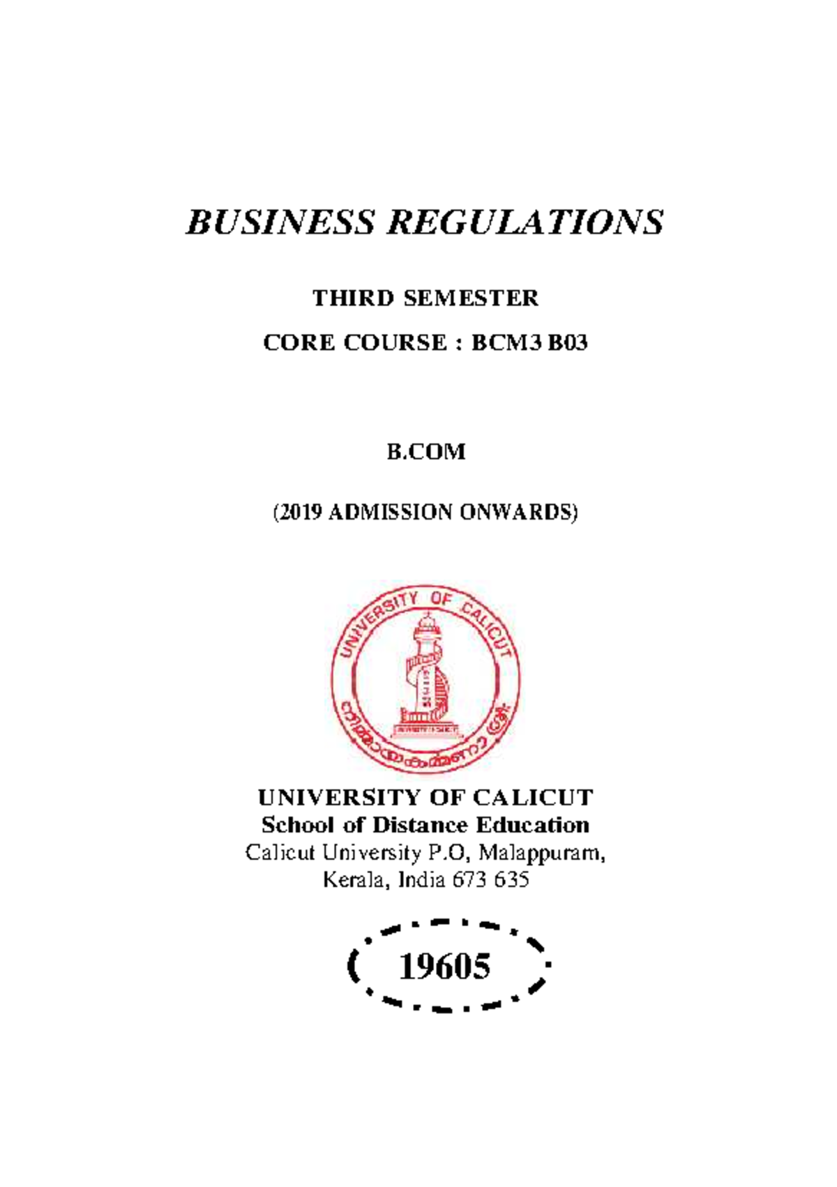 BCM3 B03: Comprehensive Study Notes on Business Regulations - Studocu