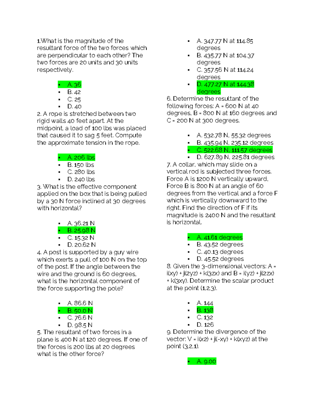 Mechanics: Resultant Forces and Applications - Fundamentals and ...