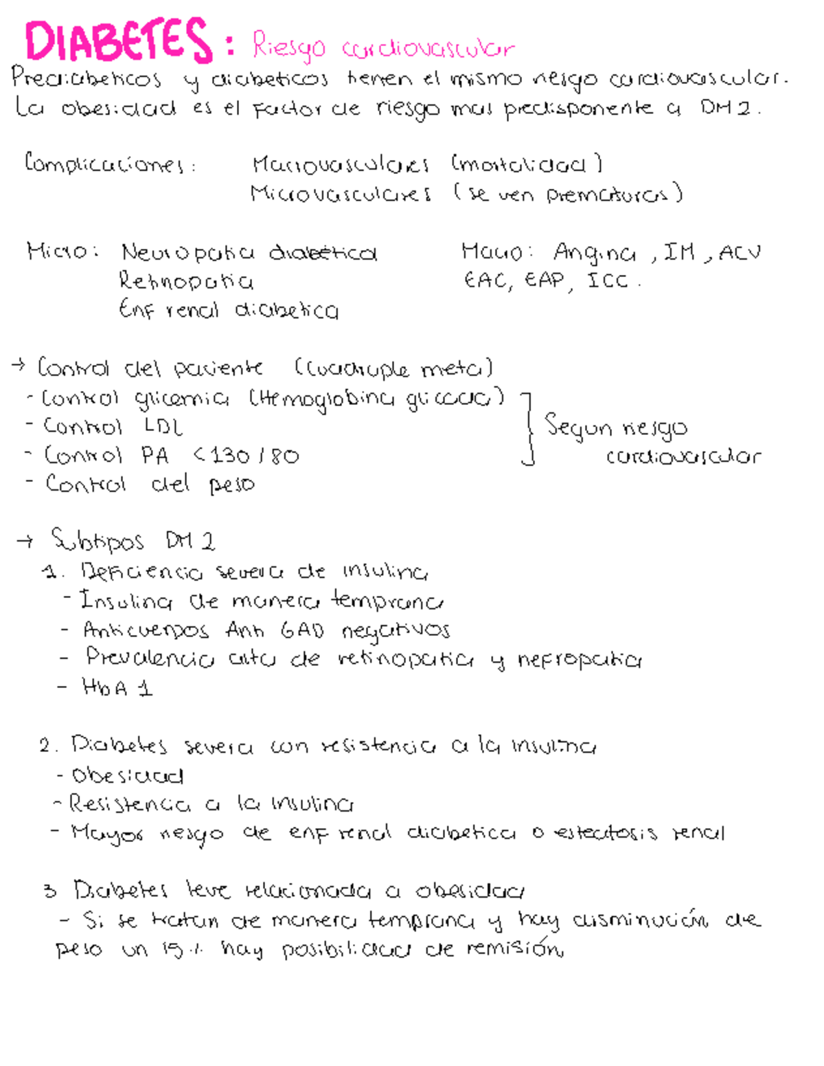 Apuntes sobre Diabetes y Riesgo Cardiovascular: Complicaciones y Manejo ...