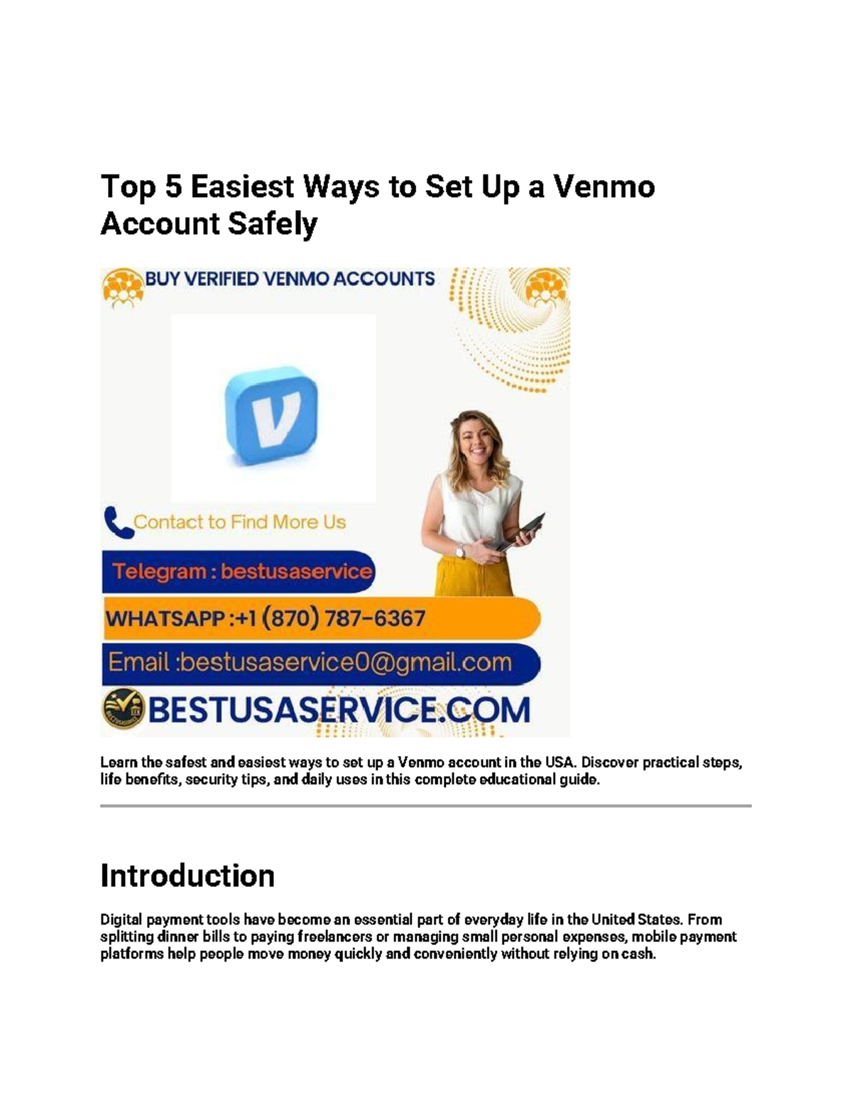 Top 5 Safe Methods for Setting Up a Venmo Account (USA) - Studocu
