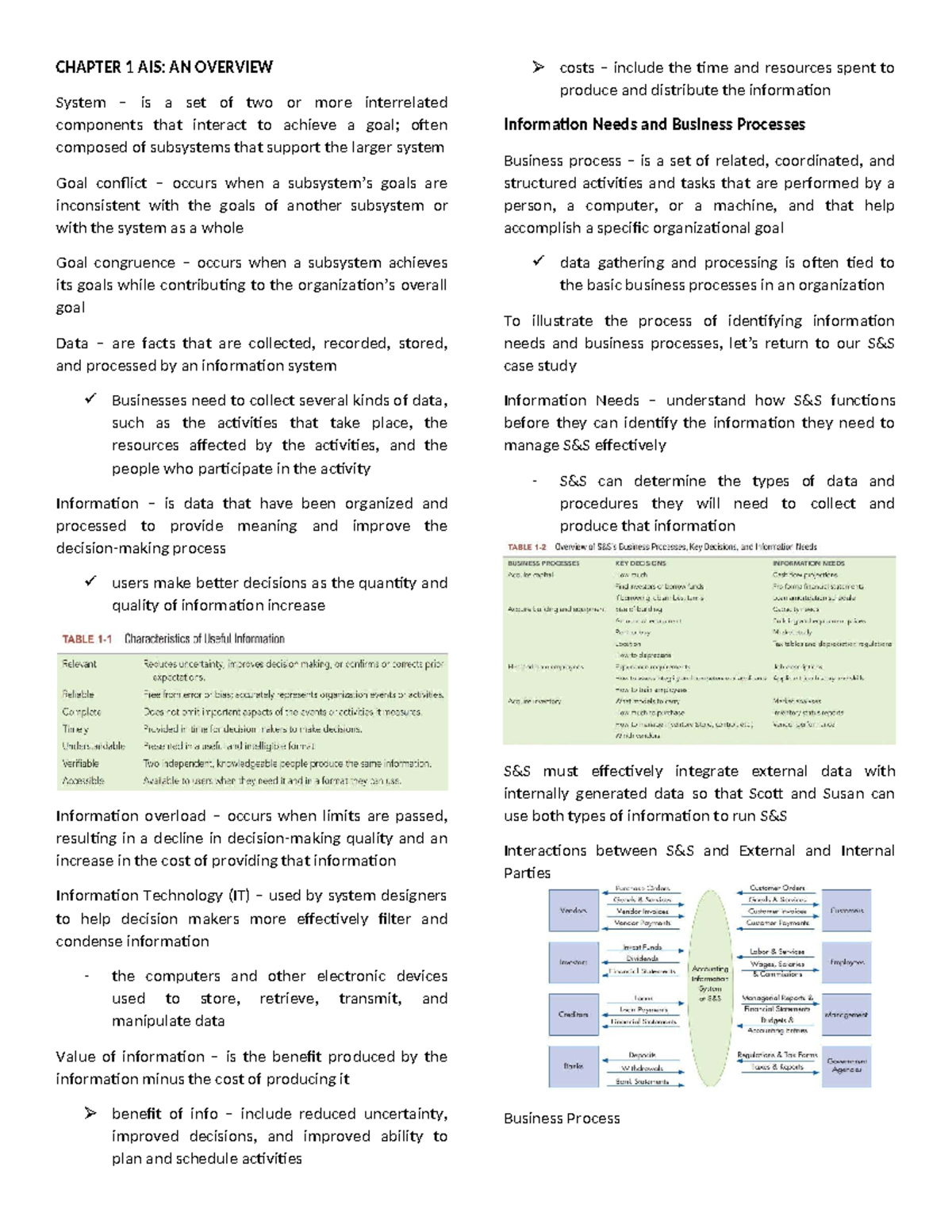 CHAPTER 1: OVERVIEW OF ACCOUNTING INFORMATION SYSTEMS - Studocu