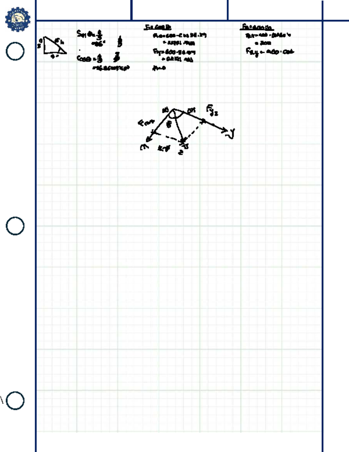 Engineering paper - Design - ENGINEERING ALBERTA F1= 600lb F2=4001b Sin ...