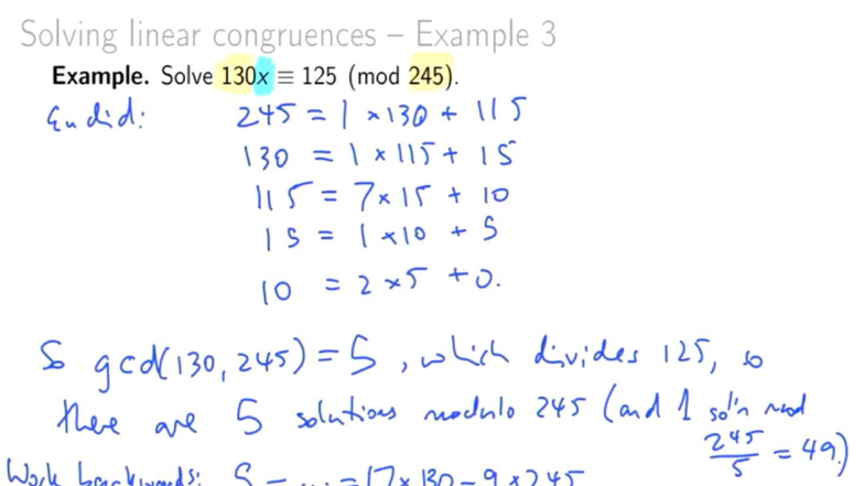 MATH1081 Lecture 2.04: Solving Linear Congruences Notes - Studocu