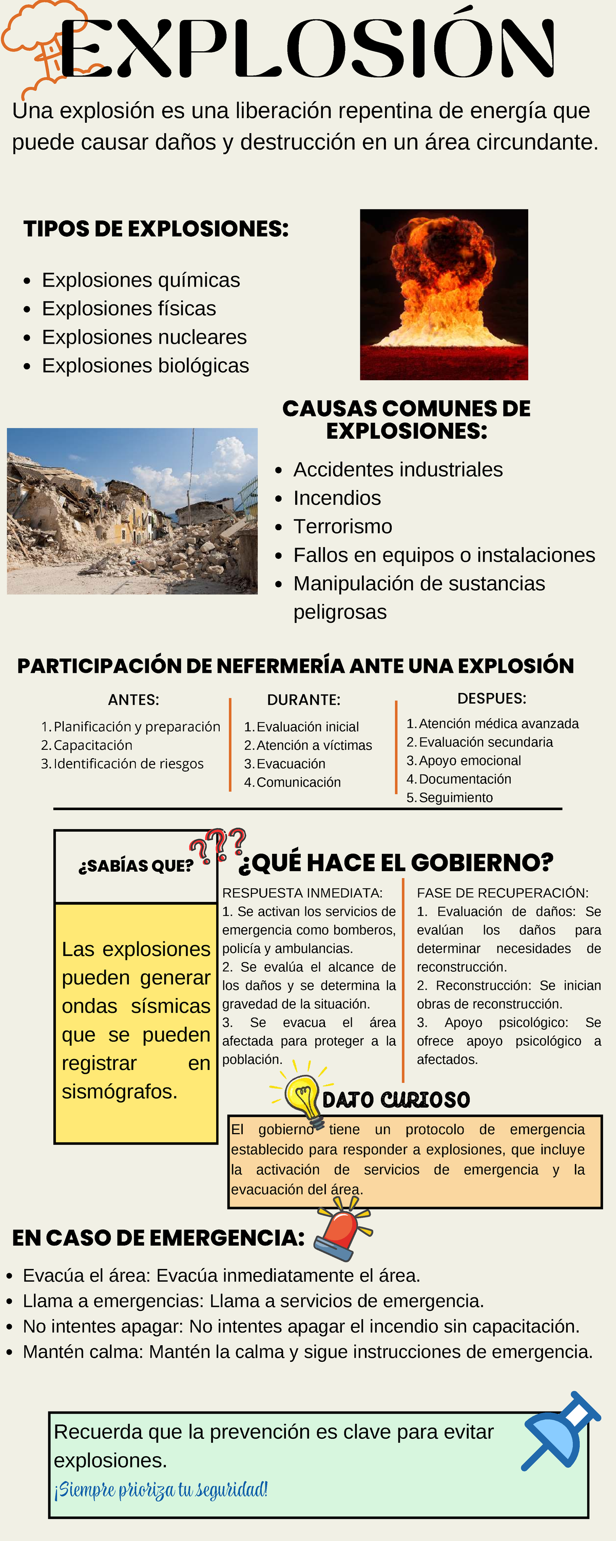 Infografía sobre Explosiones y Respuesta de Emergencia - Studocu