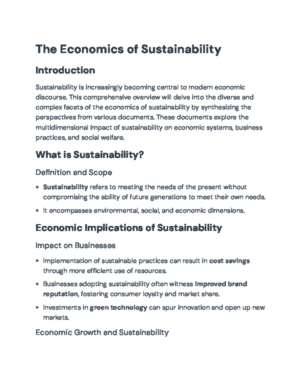 Economics of Sustainability: Impacts and Practices Explained - The ...