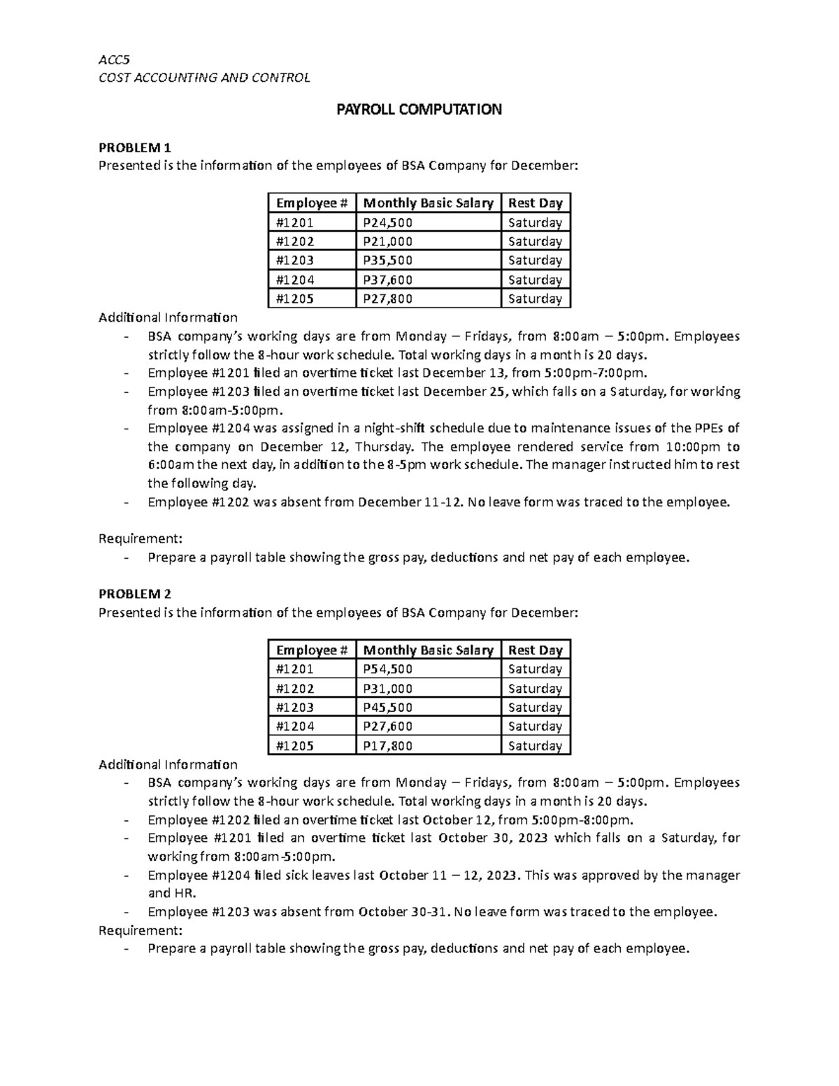Guided Activity - Accounting for Factory Labor - ACC COST ACCOUNTING ...
