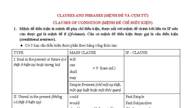 3. CLAUSES AND PHRASES (MỆNH ĐỀ VÀ CỤM TỪ) - Comprehensive Study Guide ...