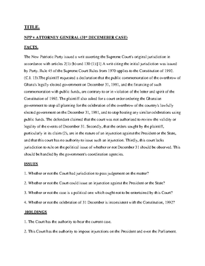 Sallah v Attorney General Case Brief - TITLE. Sallah v Attorney General ...
