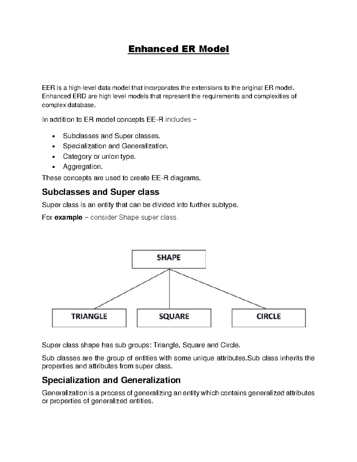 Enhanced ER model - Enhanced ER Model EER is a high-level data model ...