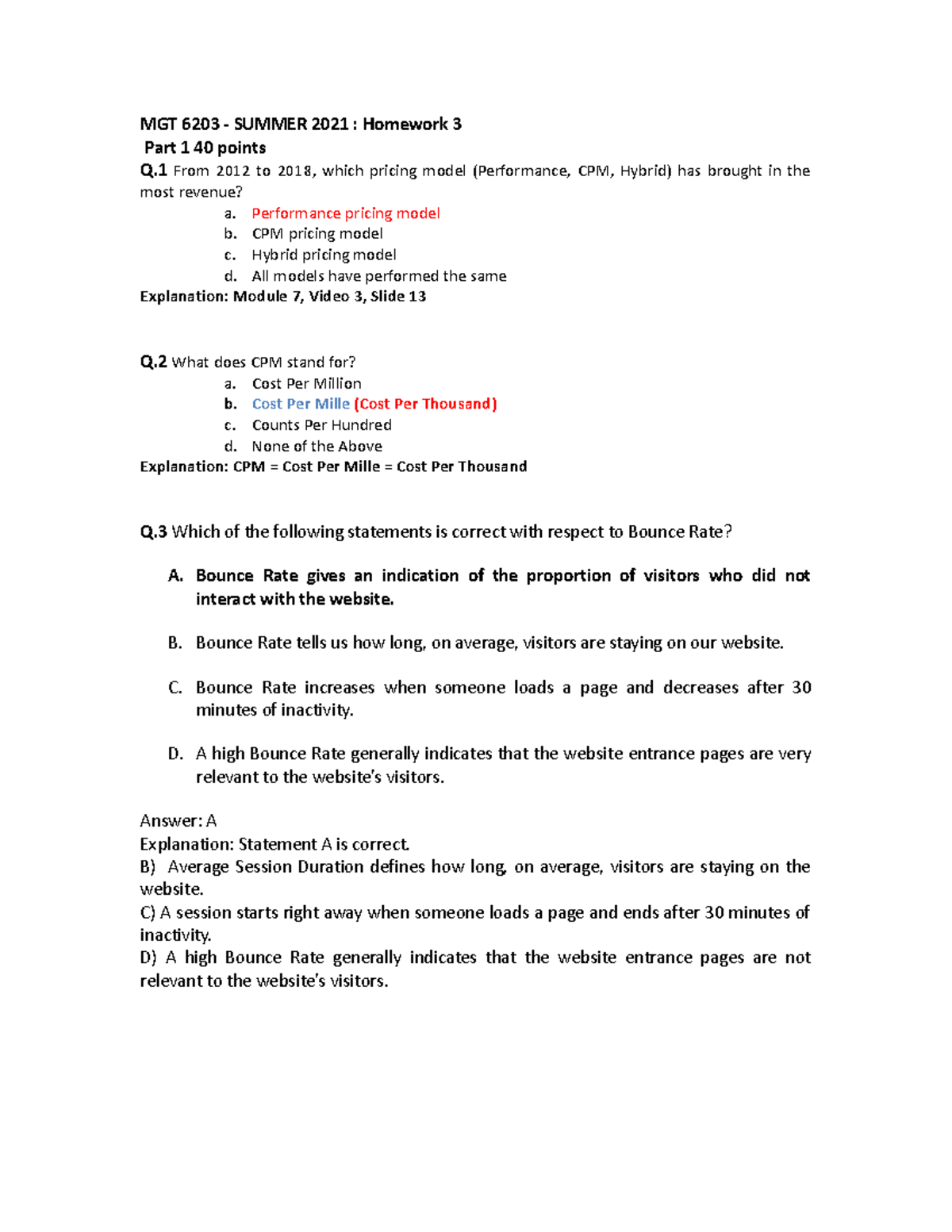 HW3 part 1 - Home work 3 complete solution - MGT 6203 - SUMMER 2021 : Homework 3 Part 1 40 ...
