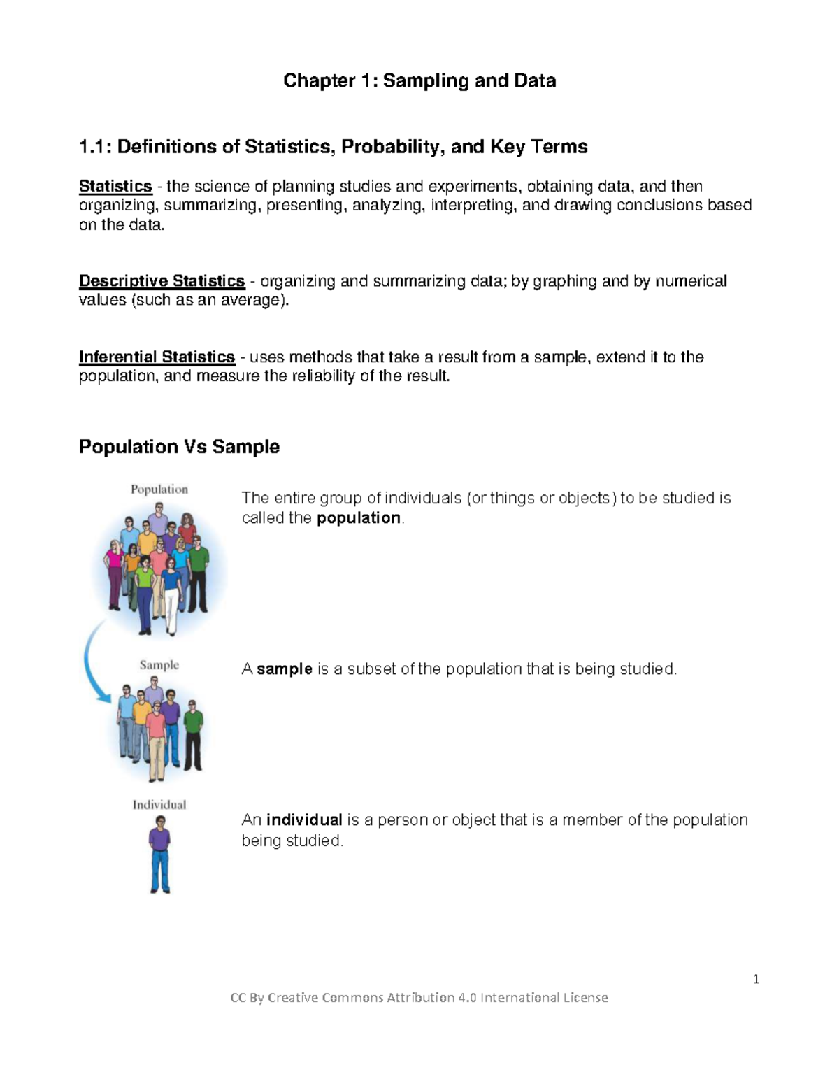 Chapter 1: Sampling, Data, and Statistical Methods (STAT 101) - Studocu