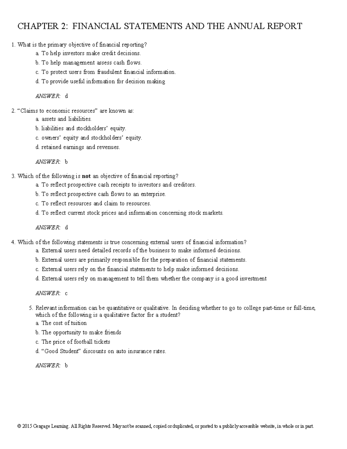 CH 02: Financial Statements & Annual Report Overview - Studocu