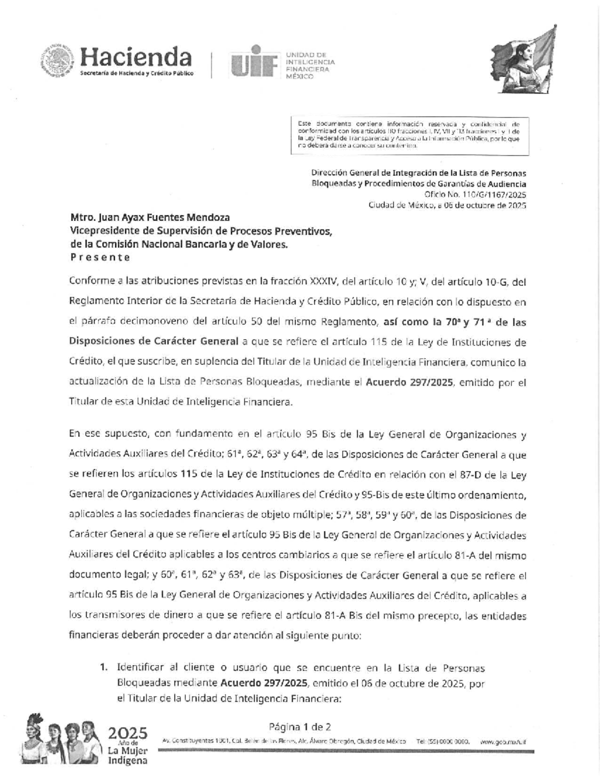Actualización de la Lista de Personas Bloqueadas - UIF 2025 - Studocu
