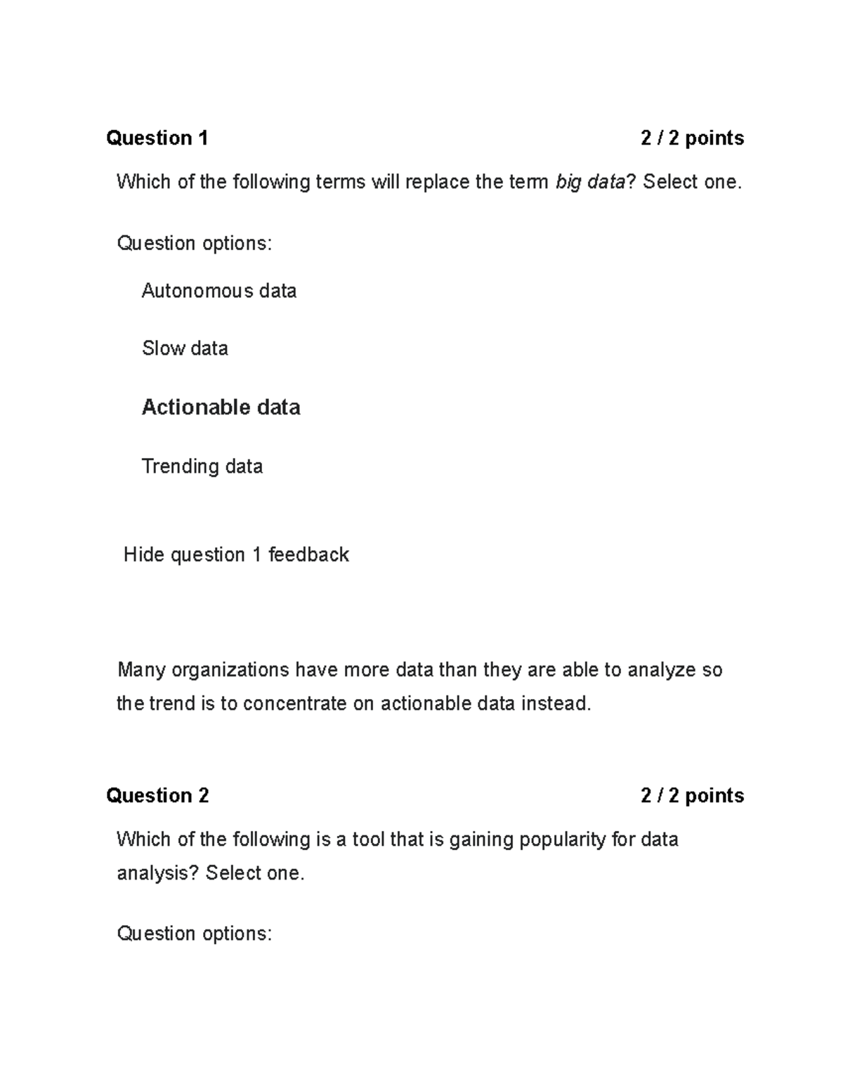 IT-226 Final Knowledge Check: Data Analysis & Emerging Tech Insights ...
